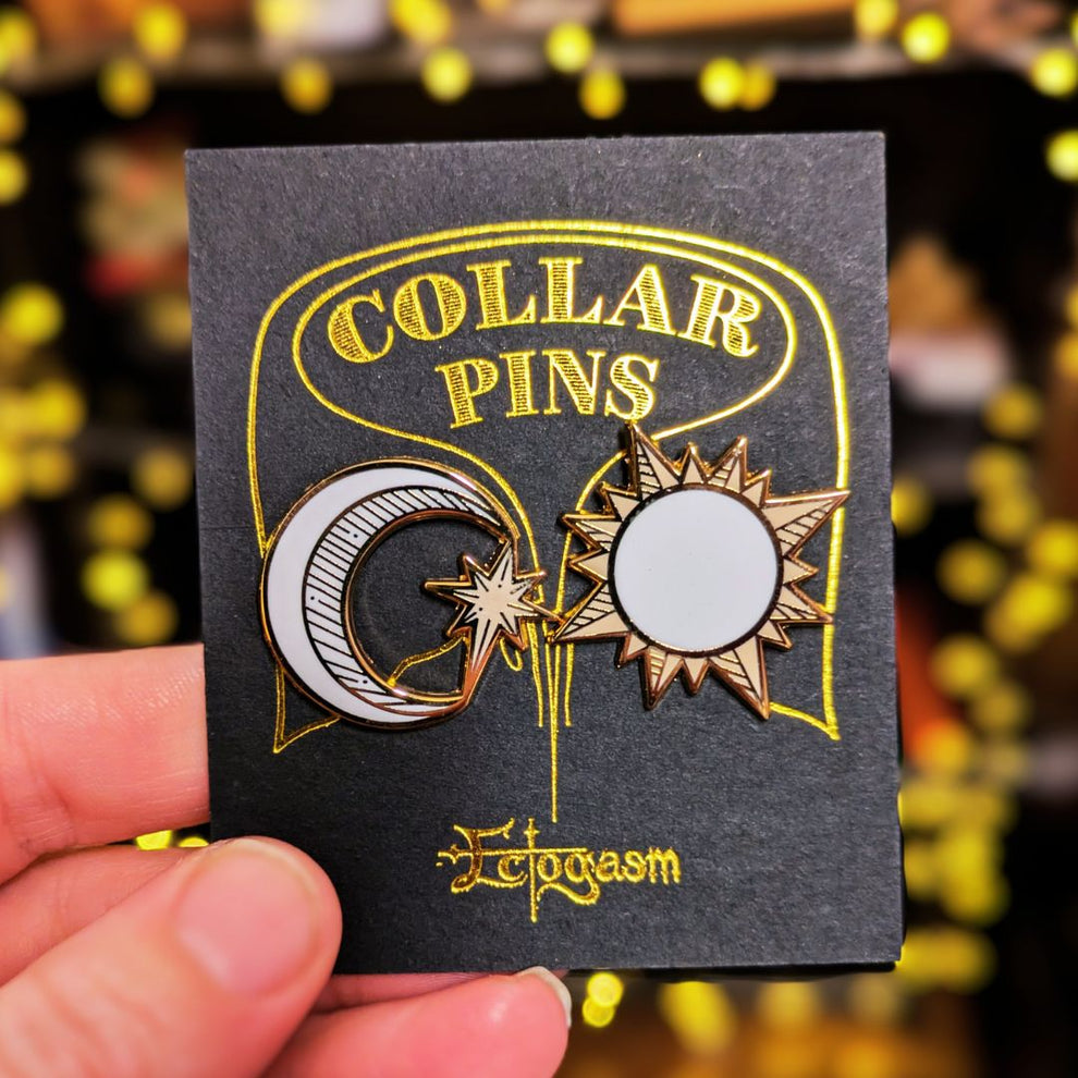 Sun & Moon Collar Pin Set – Maude's Paperwing Gallery