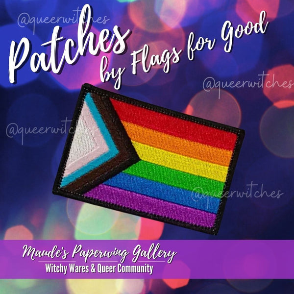 Progress Pride Flag Patch – Maude's Paperwing Gallery